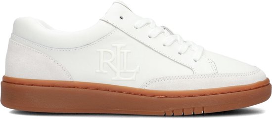 LAUREN RALPH LAUREN Hailey 6 Low Top Lace Sneakers - Leer - Dames - Wit ...