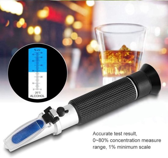 Professionele alcohol-refractometer - handheld alcohol 0-80% test ...