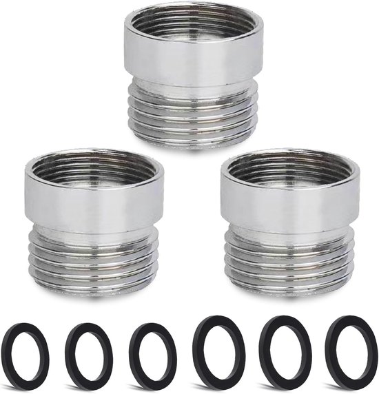 Kraan Adapter Set - 3 stuks M20mm naar M22mm Draad voor Keuken en Tuin | bol