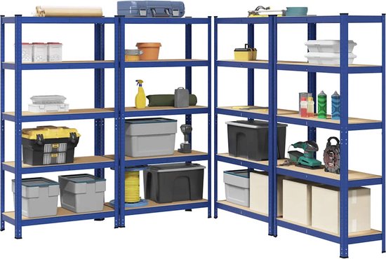 vidaXL Opbergrekken 4 st 5-laags blauw | bol