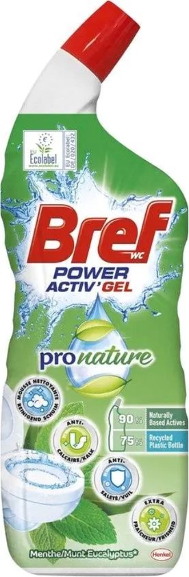 Bref WC - Power Activ+ - Toiletreiniger - Gel - Eucalyptus - 700 ml - Bulkverpakking -... | bol
