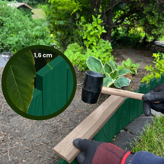 Floranica Flexibele Borderrand Gazonrand Perkrand 2 m x 30 cm Groen ...