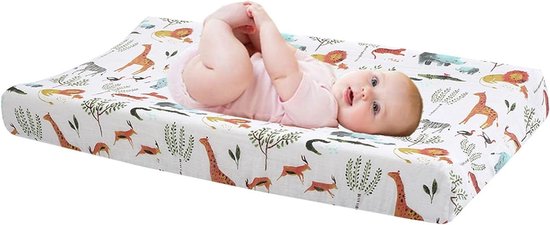 Verschoonmat Hoes - Zachte Ademende Katoenen Hoes voor Luiertafel en ...