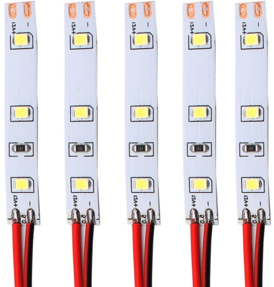 5 stuks 12-18 V 3-LED huisverlichting 5 cm wit met kabel 10 cm voor ...
