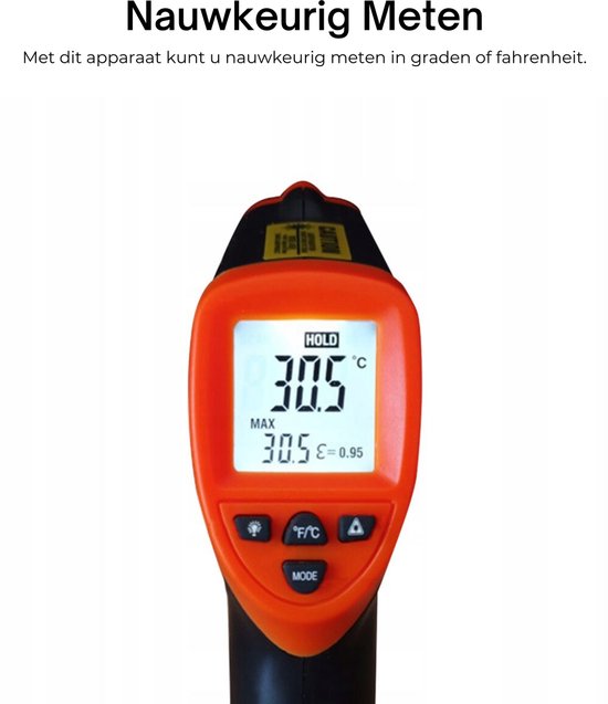 Infrarood Thermometer - Digitale Warmtemeter - LCD Display - Draadloos ...