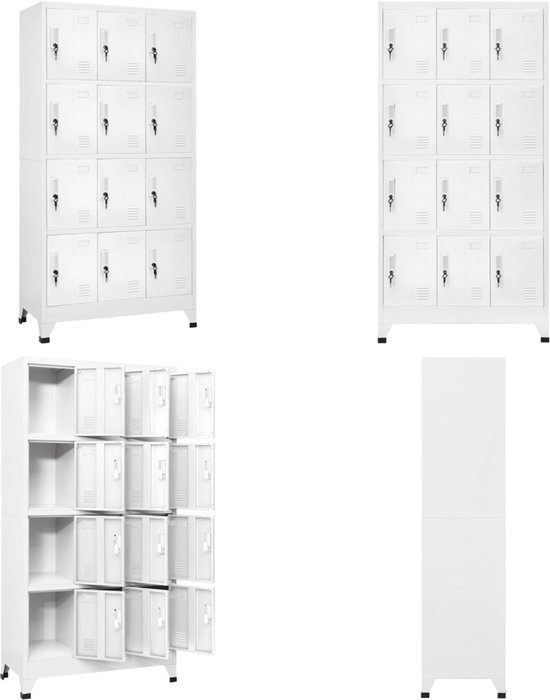 vidaXL Lockerkast met 12 compartimenten 90x45x180 cm - Lockerkast ...