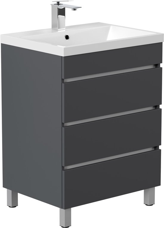 Meuble de salle de bain Dallas Graphite - Minéral - Largeur 70 cm ...