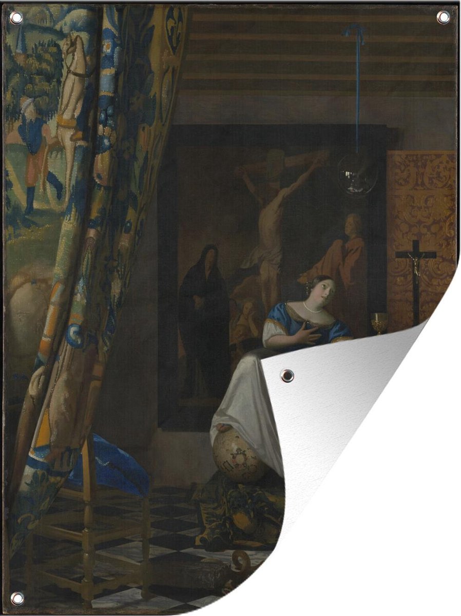 Allégorie de la foi - Peinture de Johannes Vermeer Jardin affiche 60x80 cm - Toile de... | bol.com