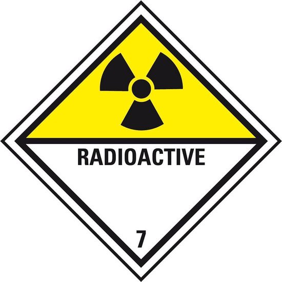 ADR sticker klasse 7 'Radioactief', 100 x 100 mm, papier op rol (1000 ...