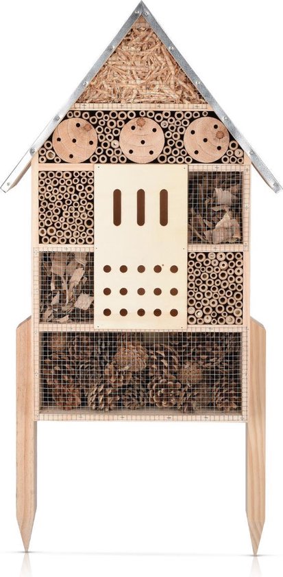 Navaris XL insectenhotel - 38 x 11,5 x 57 cm - Insectenhuis van bamboe ...