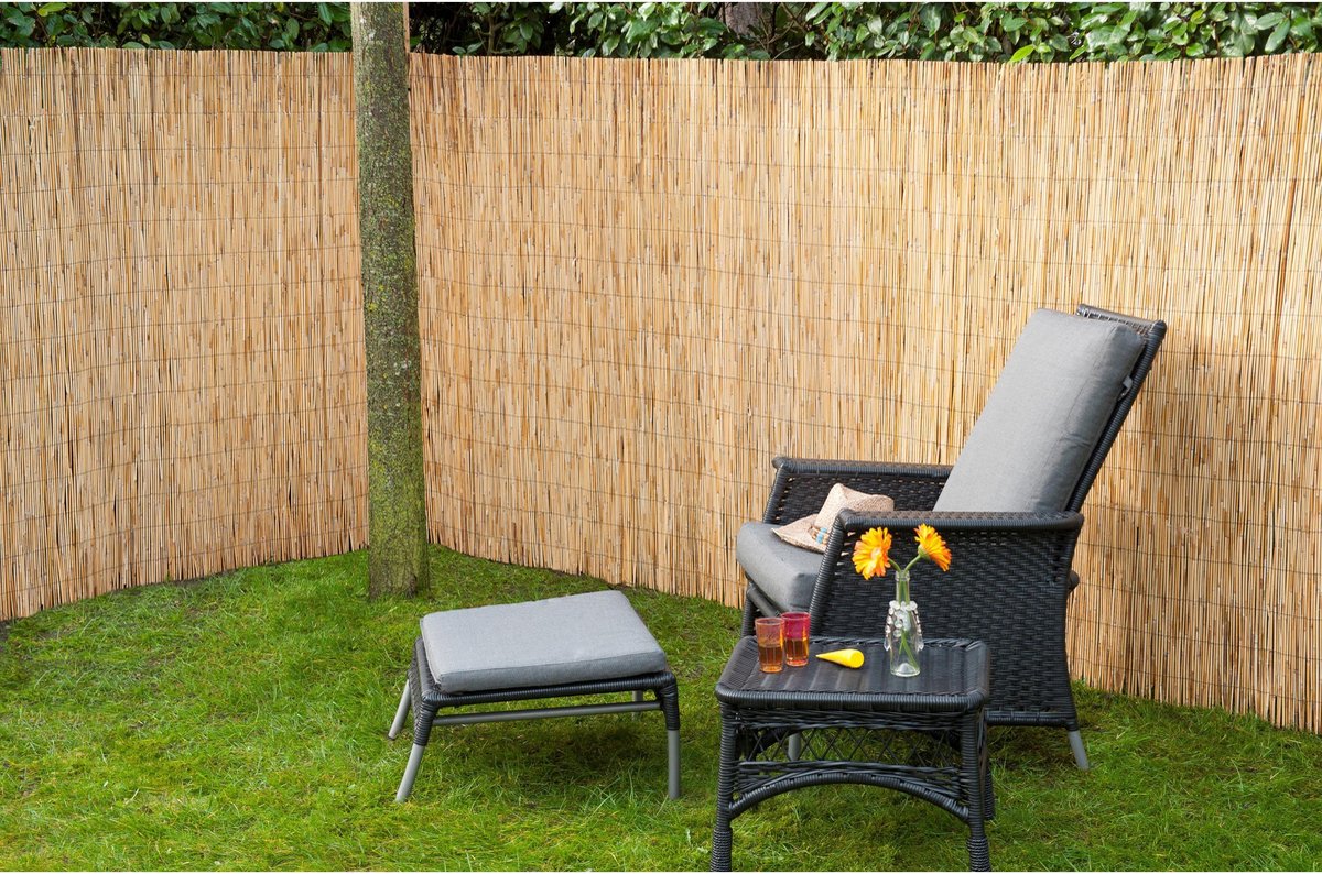 2x rollen rietscherm / rietmat op rol - 500 x 100 cm - schuttingen ...