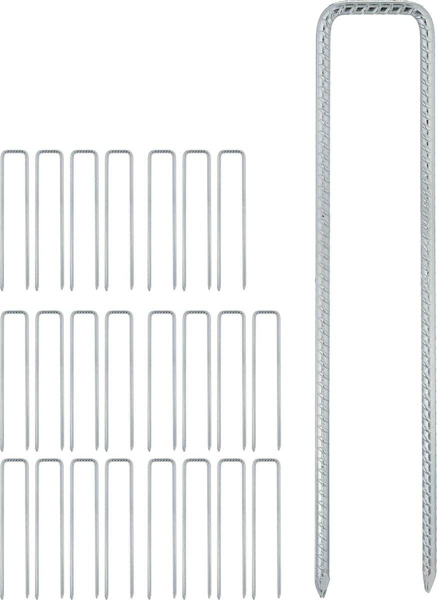 Relaxdays 24x grondpen set - gronddoekpennen - haringen - grondpin - u ...