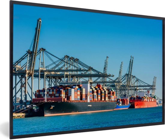 Foto in lijst - Containerschepen in de Rotterdamse haven fotolijst ...