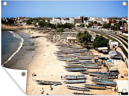 Tuin decoratie Vismarkt in Senegal - 40x30 cm - Tuindoek - Buitenposter ...