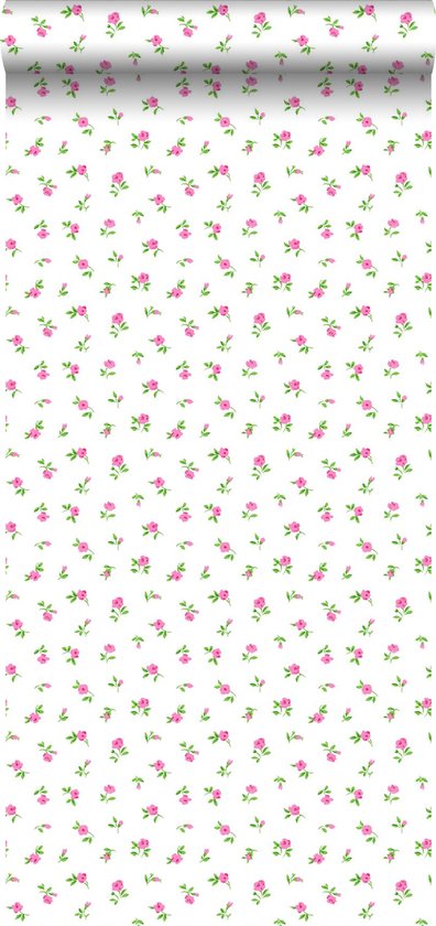 ESTAhome behang kleine roosjes roze - 115704 - 53 cm x 10,05 m | bol.com