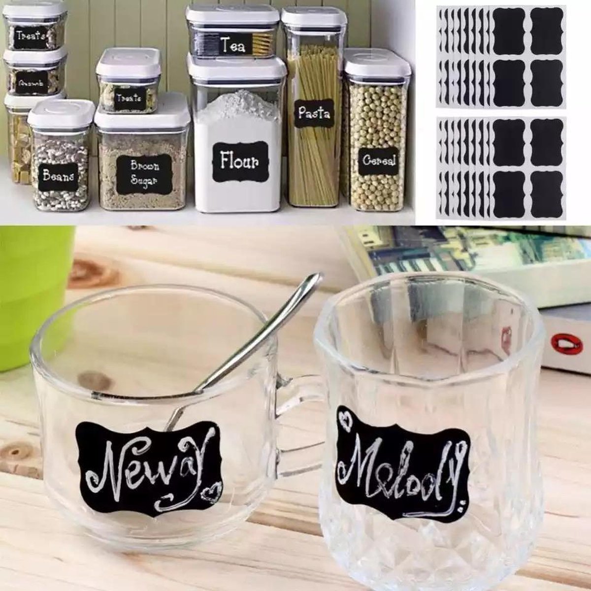 Keuken Etiket Labels - krijtbord sticker - 36 Stuks - 5 x 3,5 cm | bol.com