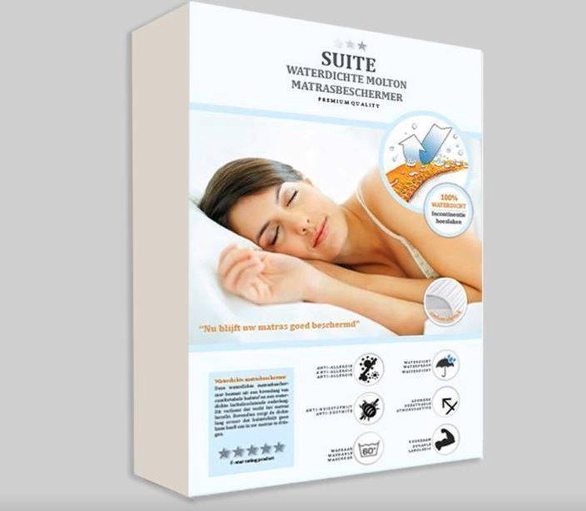 Suite sheets Molton - Waterdicht - 80% Katoen - 200x200 + 30 cm hoek ...