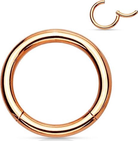 Smiley piercing titanium ring gold plated rose kleur 8mm | bol.com
