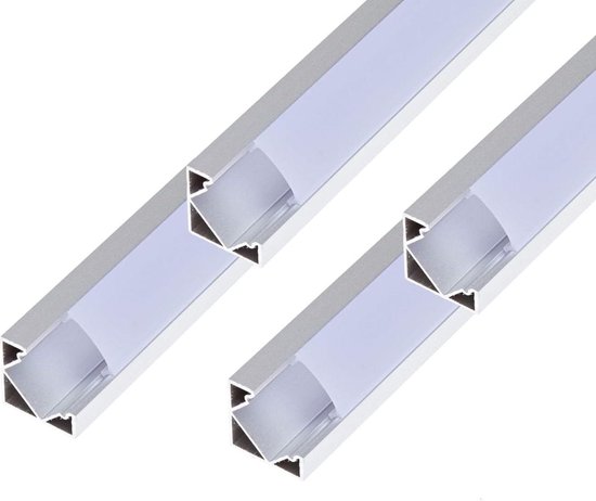 4x 1 meter V-vorm Aluminium Profielen LED-Stripverlichting - 90º Hoeken ...