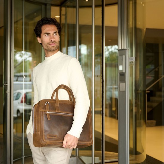 Plevier Coventry laptoptas 16 inch bruin. | bol