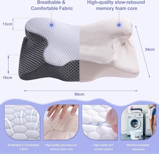 Contourkussen van traagschuim voor nek en schouderpijnverlichting - Orthopedisch... | bol