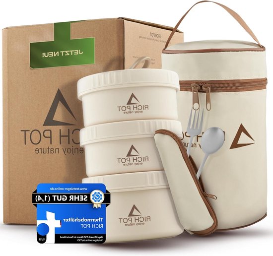 Lunch Pot 3-delige set lekvrije voedselcontainer - Thermocontainer warm ...