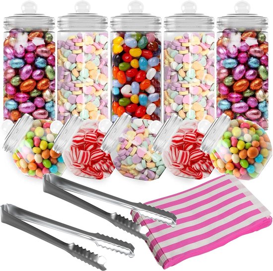 Retro Plastic Sweet Jars Set - Victorian Style Candy Buffet Kit - 10 ...