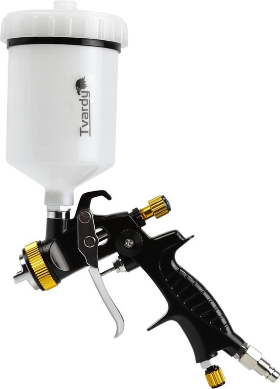 Verfspuit 1.7mm - 1/4 duims aansluiting - 600ml inhoud - Verfpistool ...