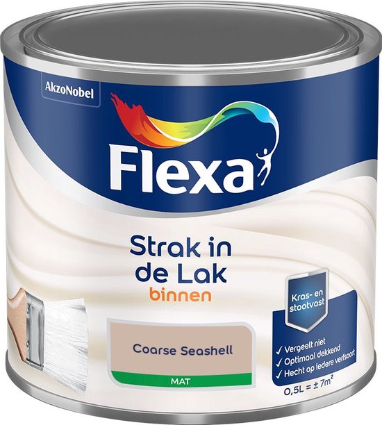 Flexa - Strak In De Lak Binnenlak Mat - Coarse Seashell - Kleur van het Jaar 2025 - 500Ml | bol