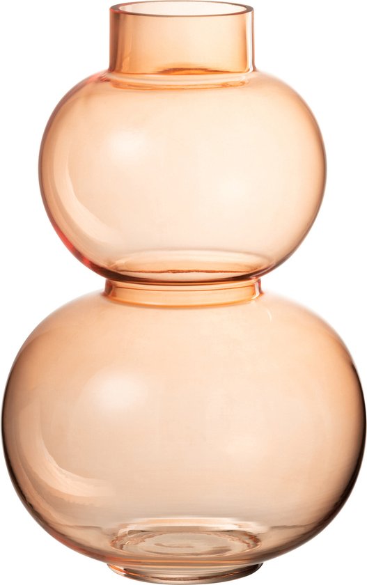 J-line - Vaas Bol Glas Oranje Small - 18x18x28.5cm | bol