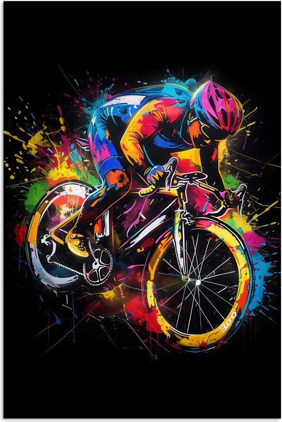Poster 60x90 cm - Graffiti - Sport - Wielrennen - Fiets - Posters - Wanddecoratie... | bol