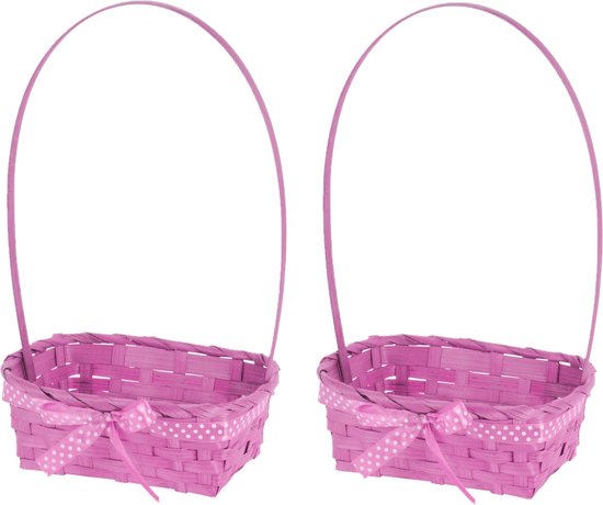 Rieten mandje roze vierkant met hengsel 39 cm - Opbergen - Decoratie ...