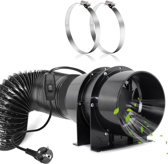 Axiale buisventilator 150 mm 323 m³/uur met aan-/uitschakelaar ...