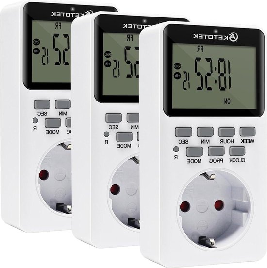Tijdschakelaar 3 stuks digitale timer stopcontact programmeerbare ...