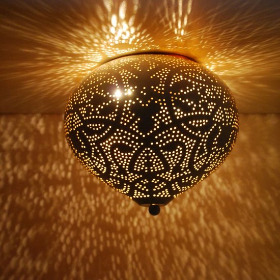 Oosterse plafondlamp | Filigrain | Vintage goud | Onion | Ø 26 cm | bol