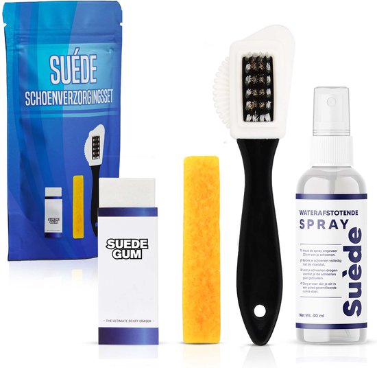 suede borstel - waterafstotende spray - suede schoenverzorging ...