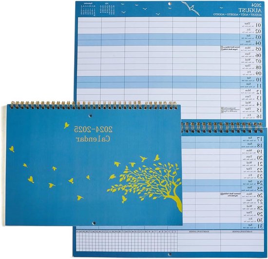 2024/2025 wandkalender - 6 kolommen & gewoonte-tracker ...