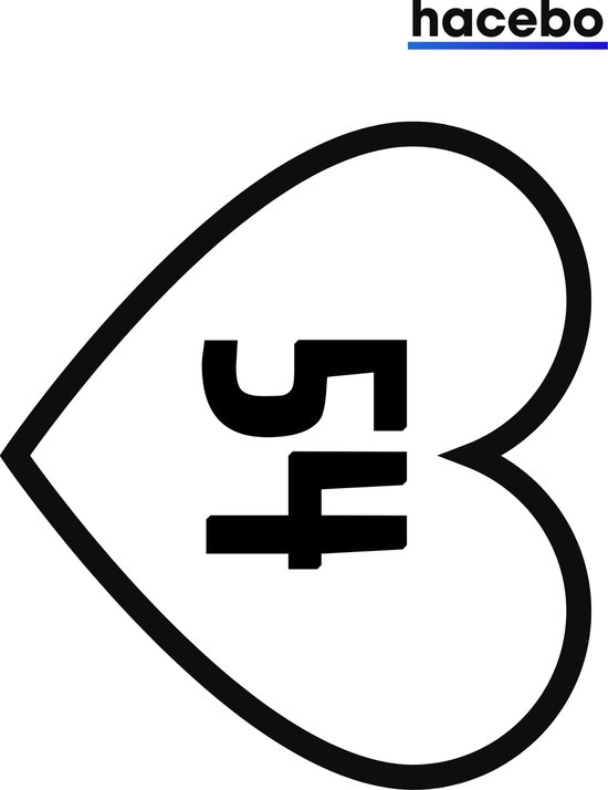 Hart Sticker - 18CM - Container sticker - Cijfer Sticker - 1 Stuks - 54 ...