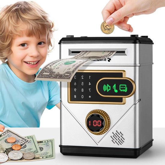 Elektronische spaarpot met touchscreen en wachtwoord voor kinderen 3-12 jaar - cadeau... | bol