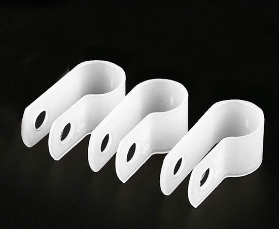 100 Pack Nylon R-Type Cable Clip Clamp with Screws - Wire Mounting ...