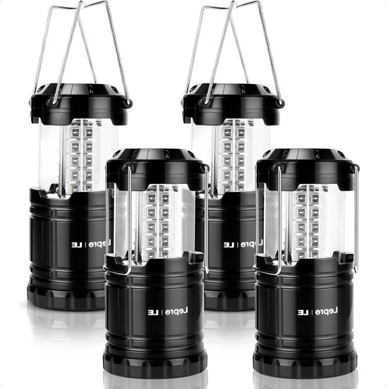 Set of 2 Camping Lanterns - 30 LED Battery Operated, Foldable Pendant ...