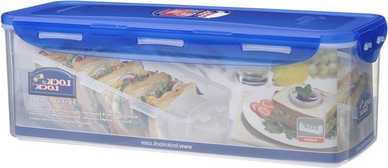 Klassieke Brooddoos Rechthoekige Voedsel Container met Sandwich Keeper 5.0L - Lock &... | bol