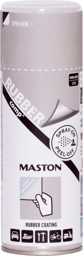 Maston Rubbercomp spray - Zijdeglans - Smoke grey - Grijs - rubber ...