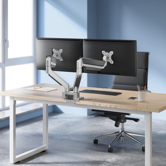 Ultra-brede 17-35 inch PC-monitorstandaard met 2 schermen - Gasveerarm ...