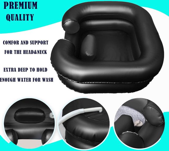 Haarwastafel voor bedlegers - opblaasbaar haarwasbekken - wassen in bed met... | bol