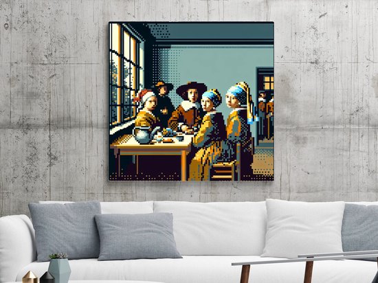 Pixel art vermeer schilderij | 'The Master of Pixels: A Modern Vermeer ...