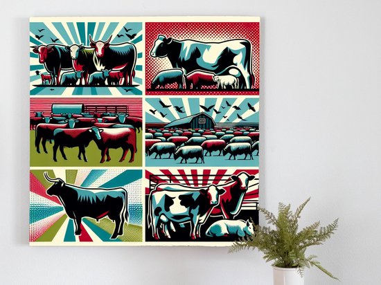 Pop art vee schilderij | The moo-ving masterpiece: a vibrant fusion of ...