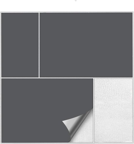 Tegelstickers Donkergrijs Zijdemat - 15 x 20 cm - 50 Stuks - Stickers ...