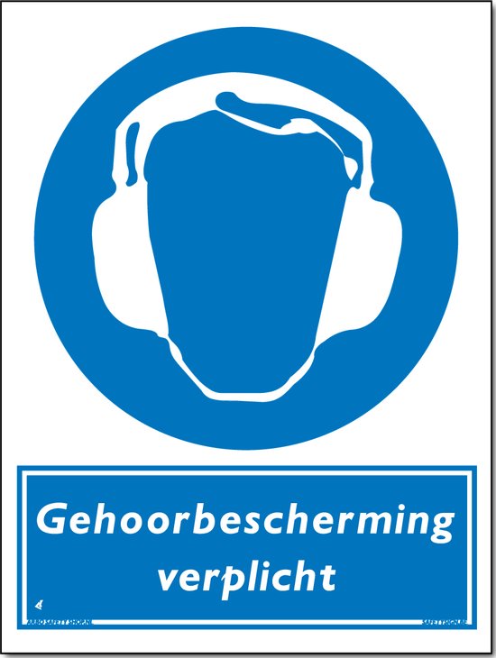 Gehoorbescherming verplicht bord - Bord 300 x 400 mm - (Aluminium) | bol