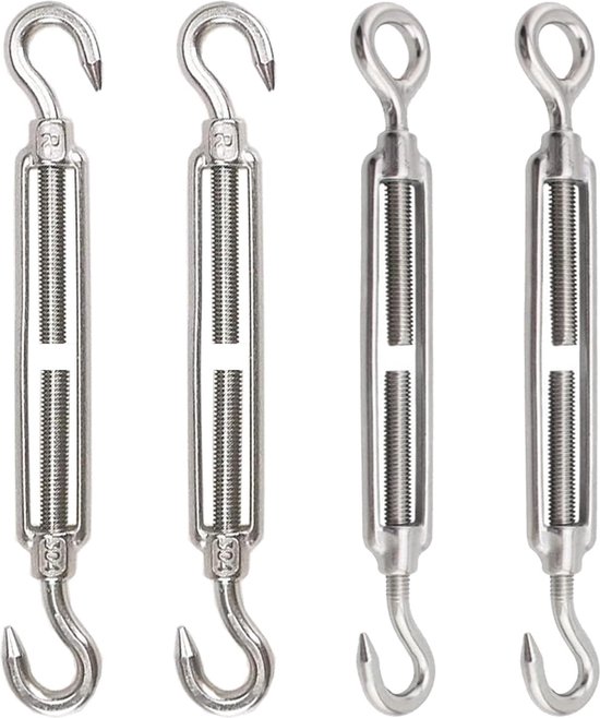 Luvetrex ® Draadspanner, 4-pack, verstelbare spanschroef van roestvrij ...